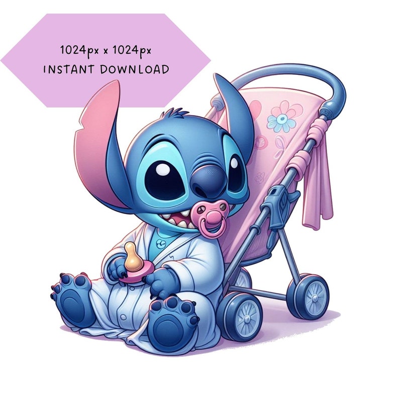 BABY Stitch PNG Set of 9 Adorable Stitch Pngs Instant Download Digital ...