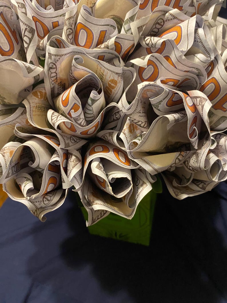 Origami Money Rose Bouquet in Patron Base - Etsy