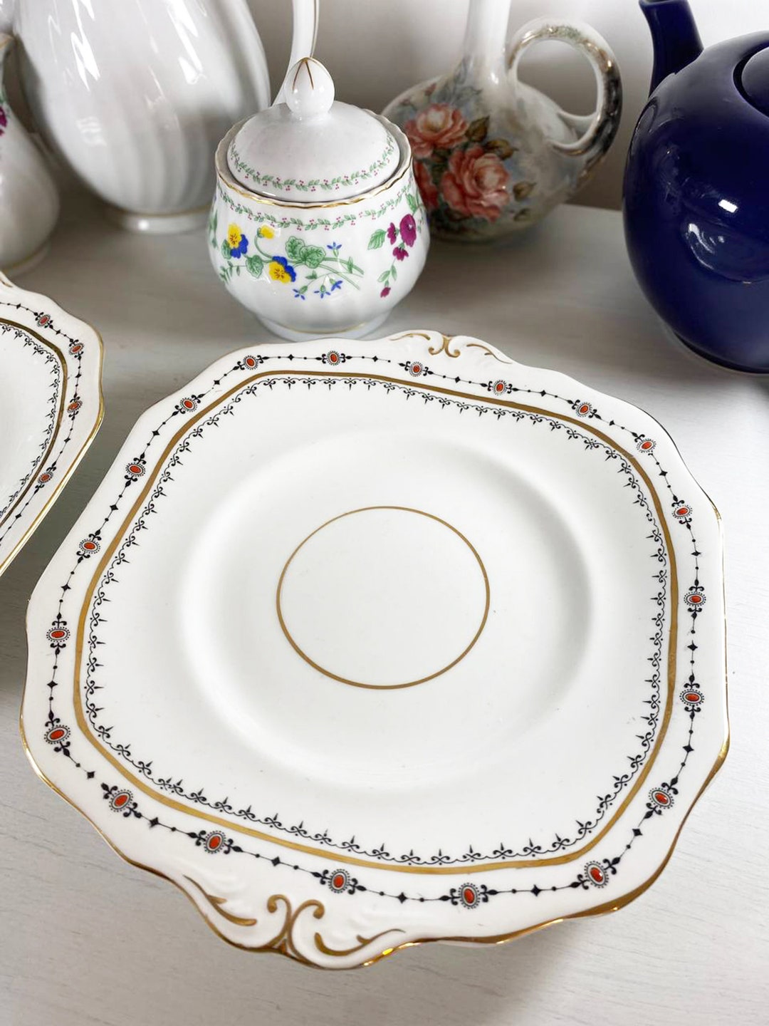 Vintage 1950s English Longton Plates Country Life Farmhouse Plates ...