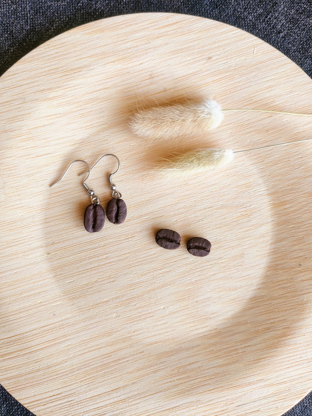 Coffee Bean Earrings, Pendants, Polymerclay, Clay, Cute Earrings ...