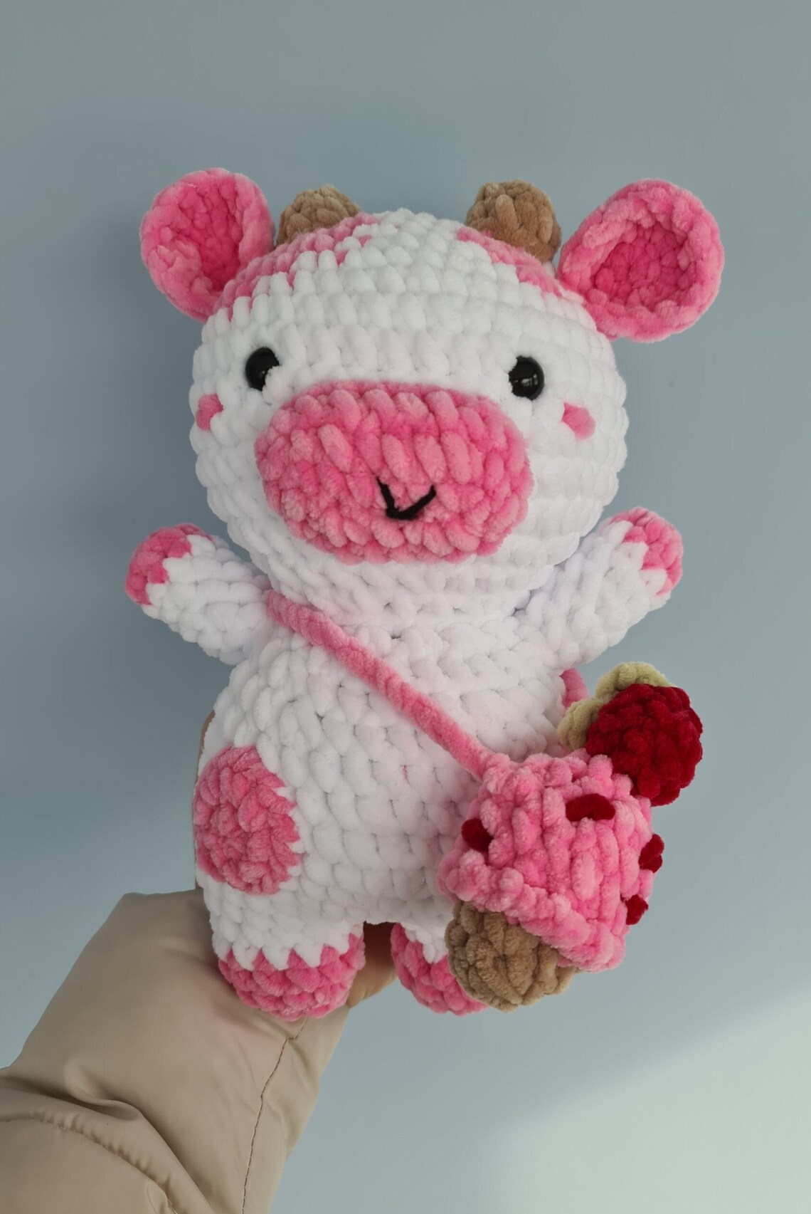 Crochet Chubby Cow Cow Plushie Pink Cow Amigurimi Cow - Etsy