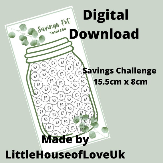 One Pound Savings Challenge Digital Download Savings - Etsy