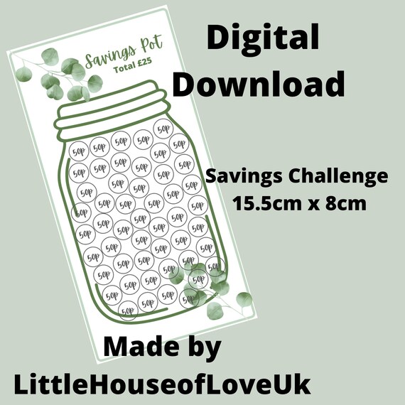 50p Savings Challenge Digital Download Savings Challenge - Etsy