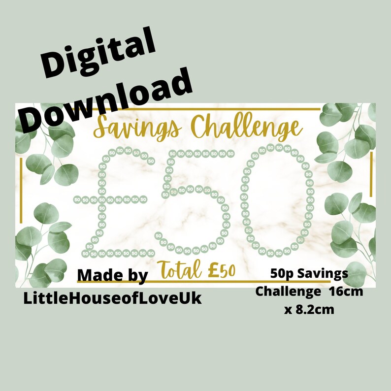 50p Savings Challenge Digital Download - Etsy