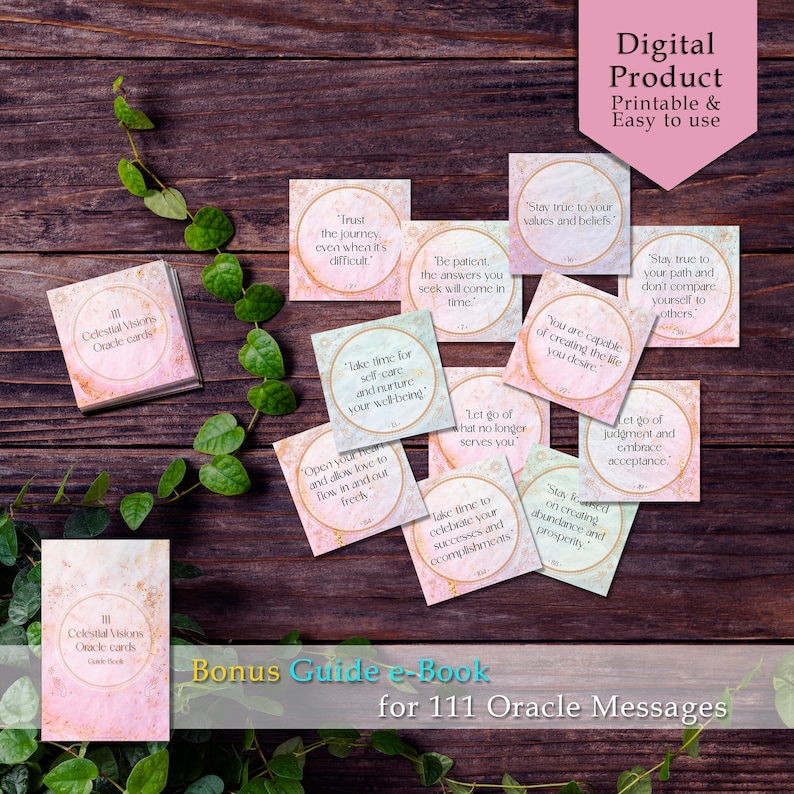 Printable Self Care Oracle Cards 111 Messages | Self Care/love Cards ...