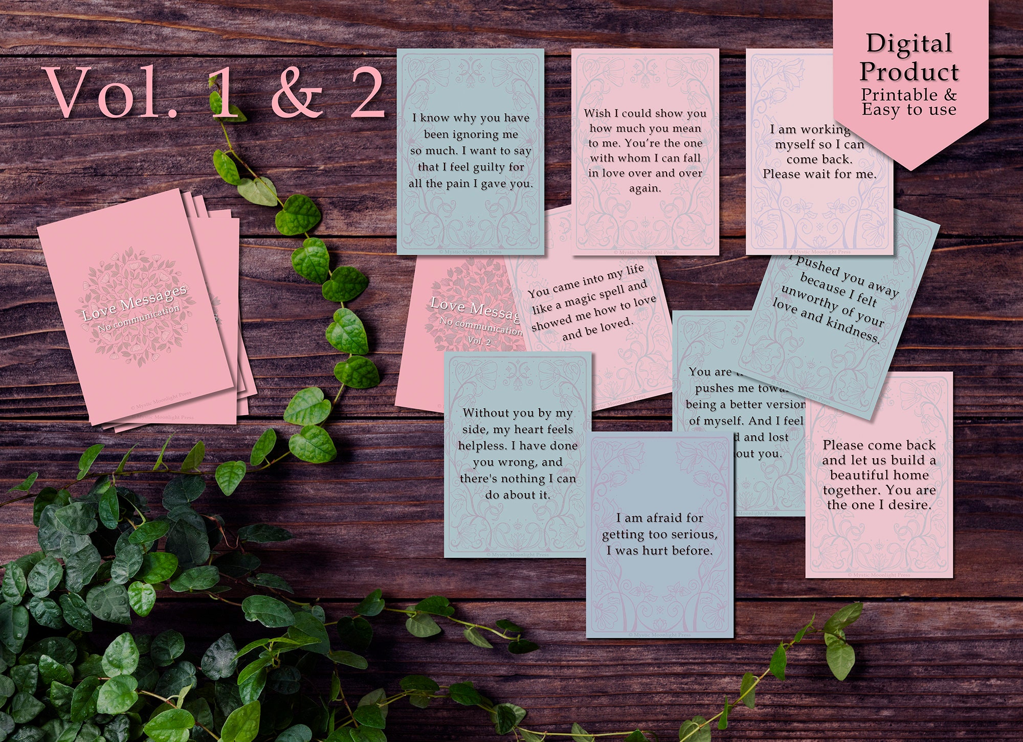 Love Messages No Communication Deck Bundle | Printable 160 Tarot ...