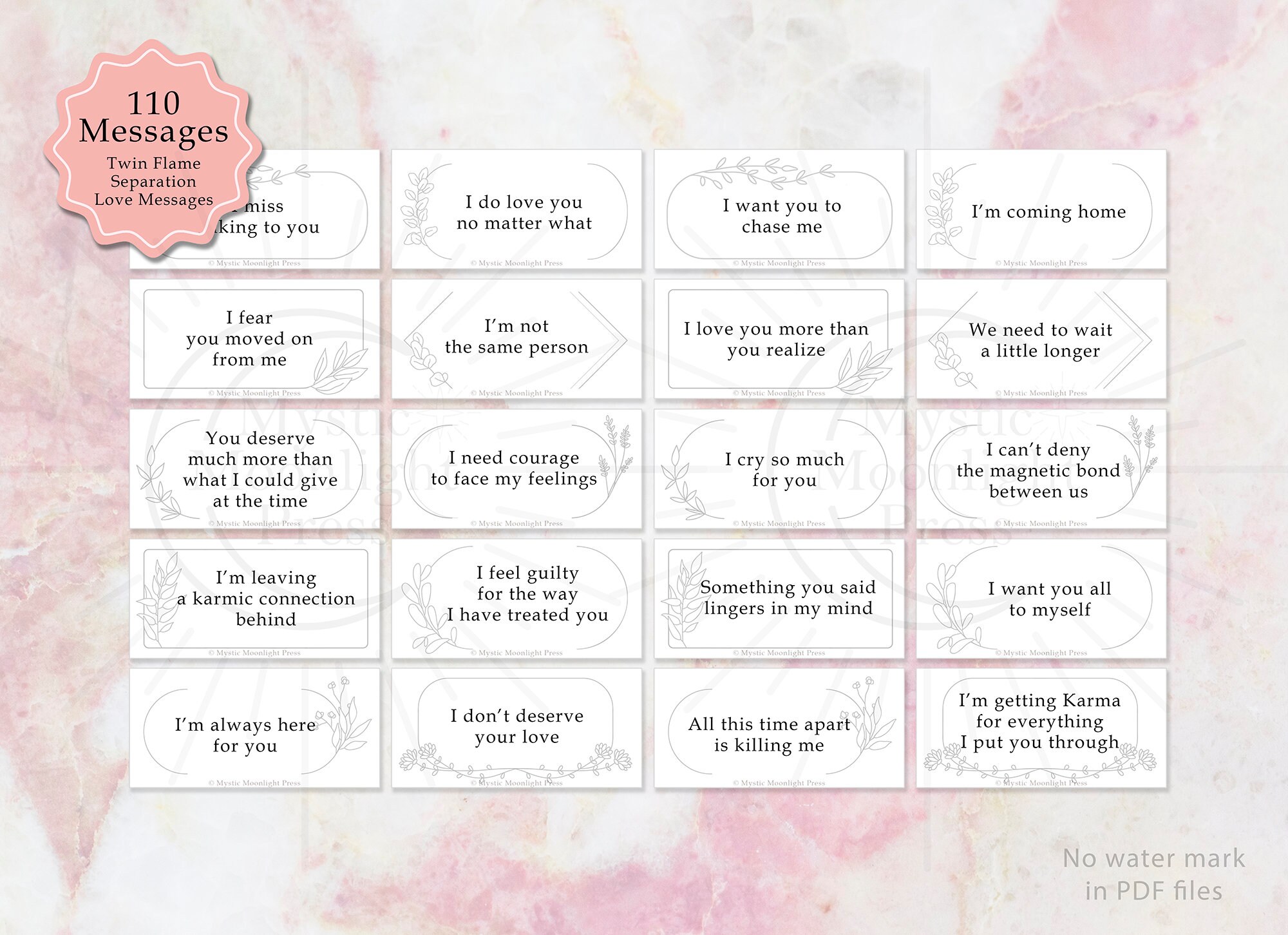 B&W Twin Flame Separation Love Messages Deck | Black and White ...