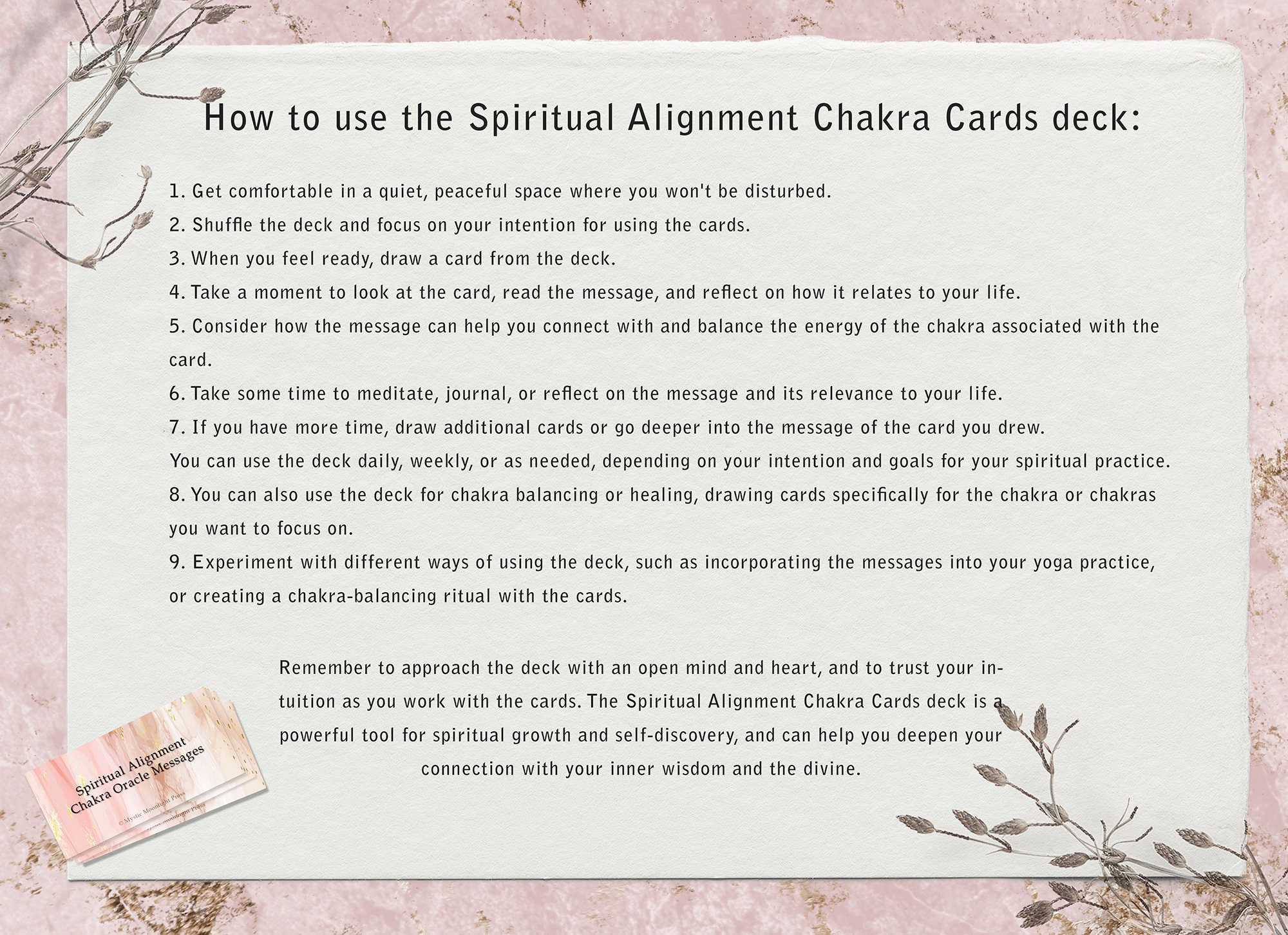 Chakra Oracle Card for Spiritual Growth | Digital Printable 90 Messages ...