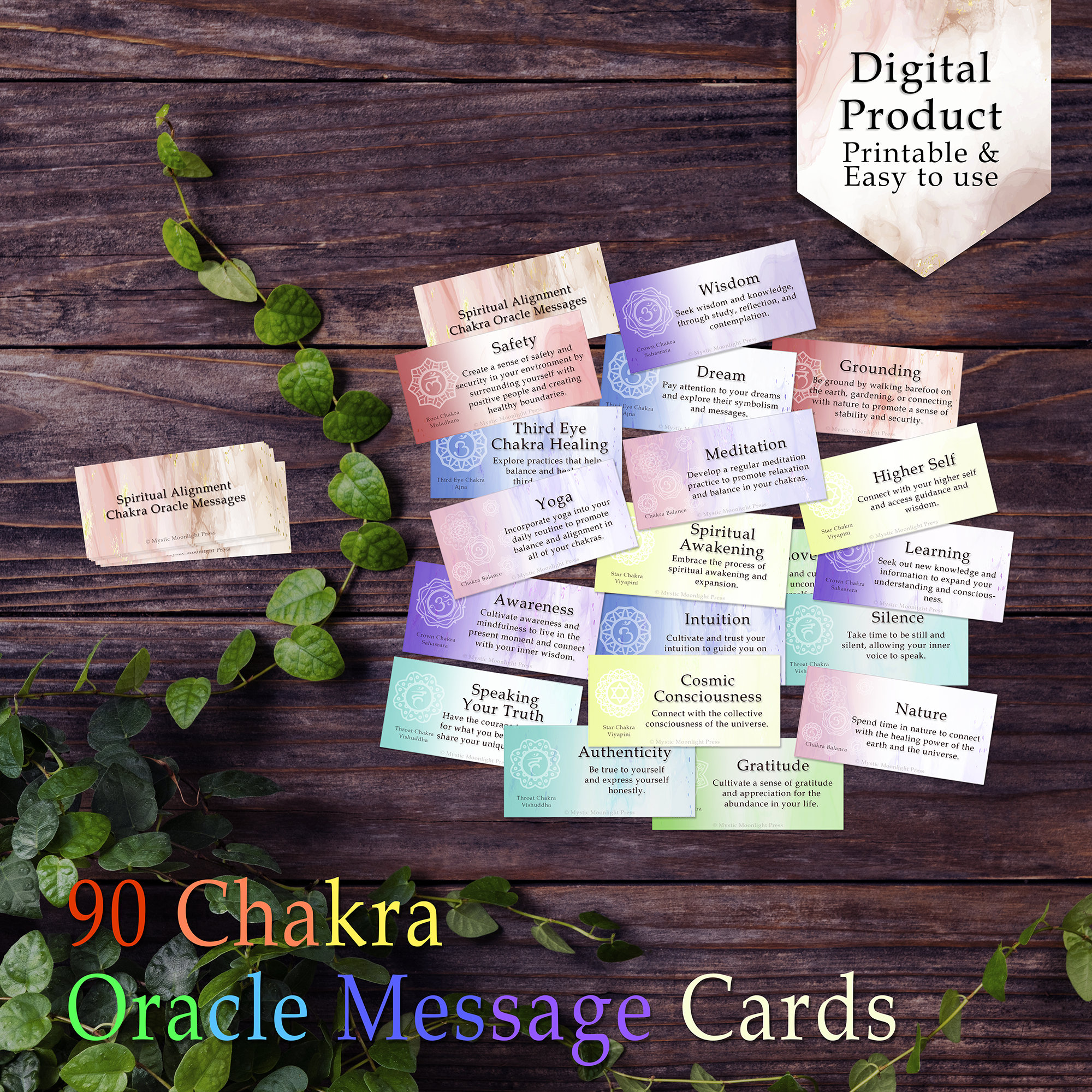Chakra Oracle Cards | Spiritual Alignment, 90 Messages (PDF File) - Etsy