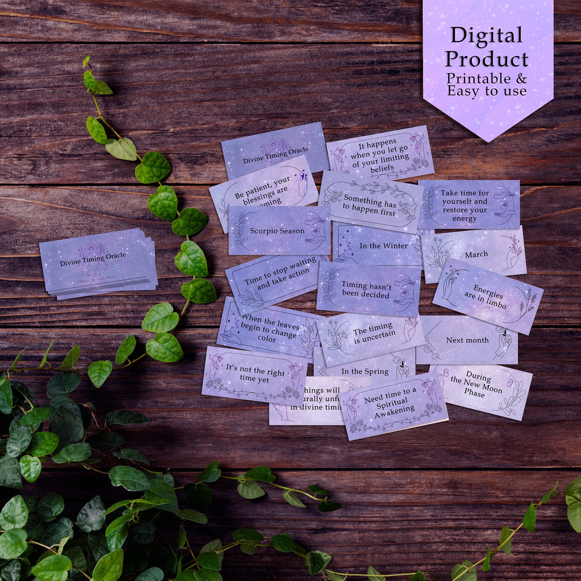 Divine Timing Oracle Cards Deck | Printable 120 Channeled Messages ...