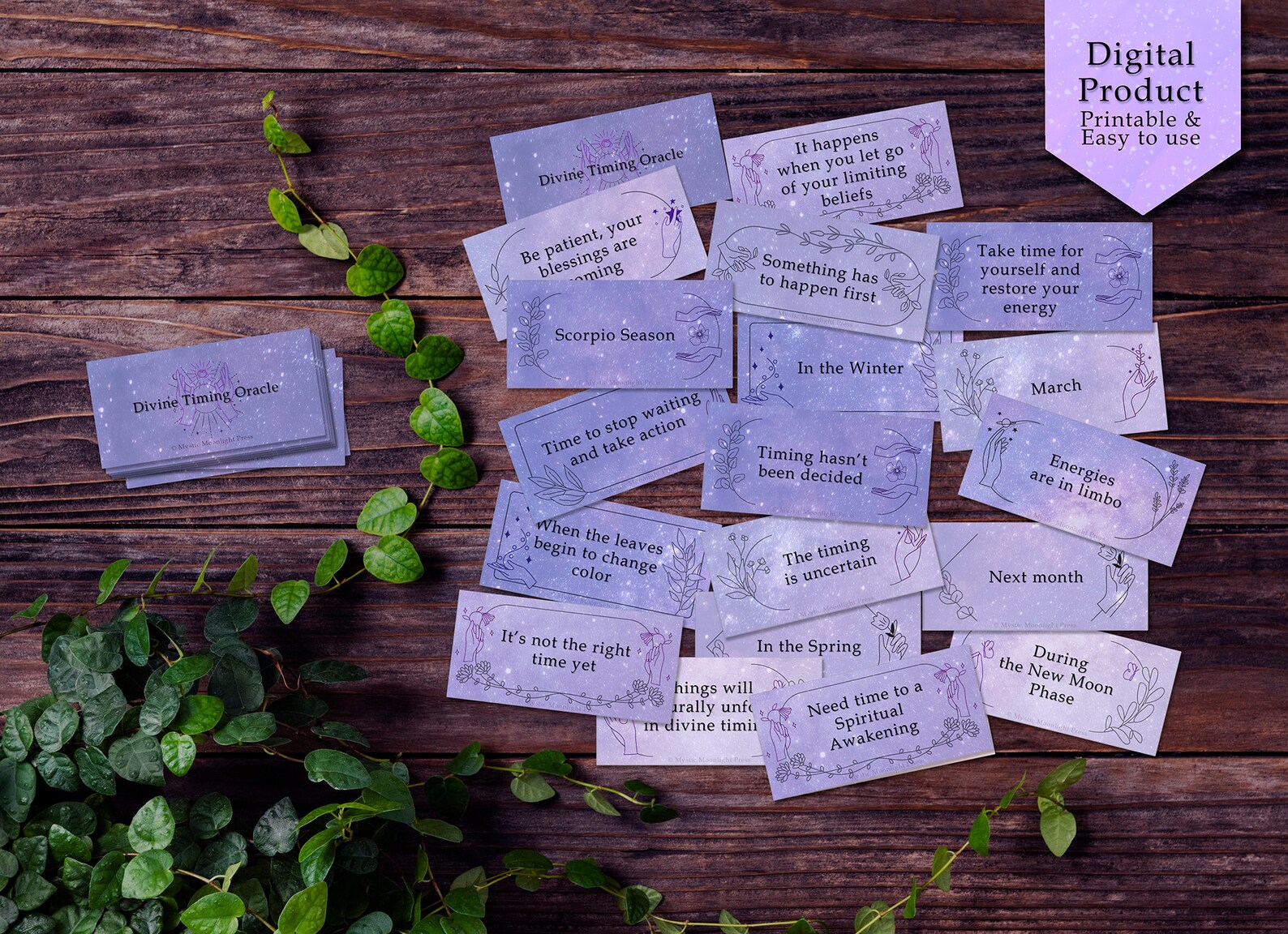 Divine Timing Oracle Cards Deck Printable 120 Channeled - Etsy
