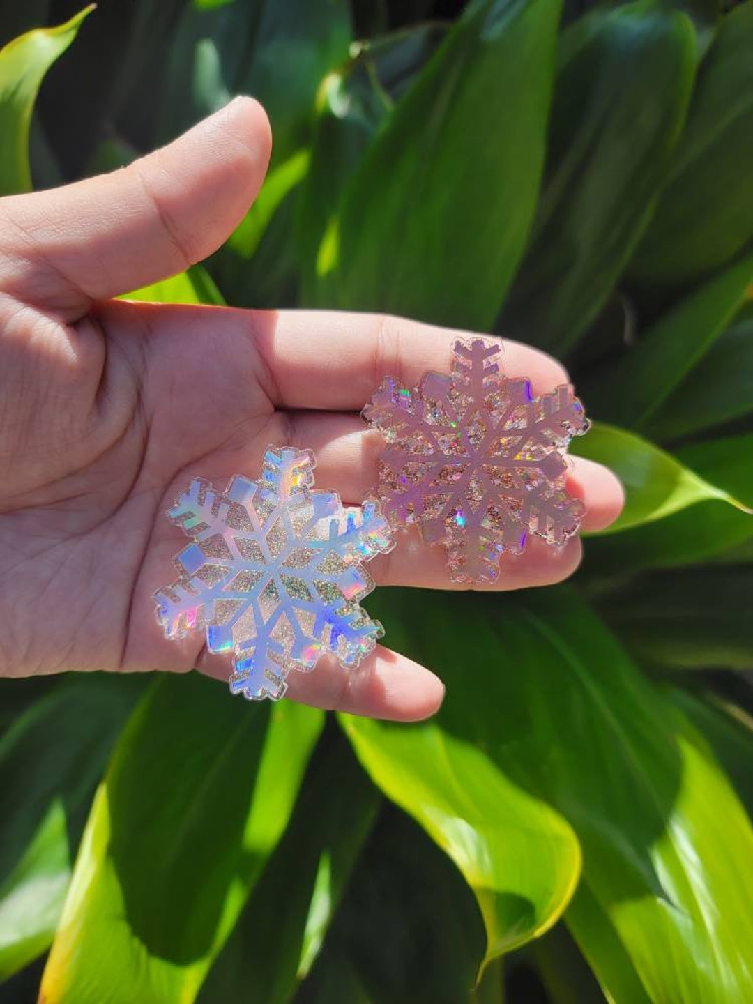 Silver Snowflake Badge Reel, Rose Gold Snowflake Badge Reel, Christmas ...