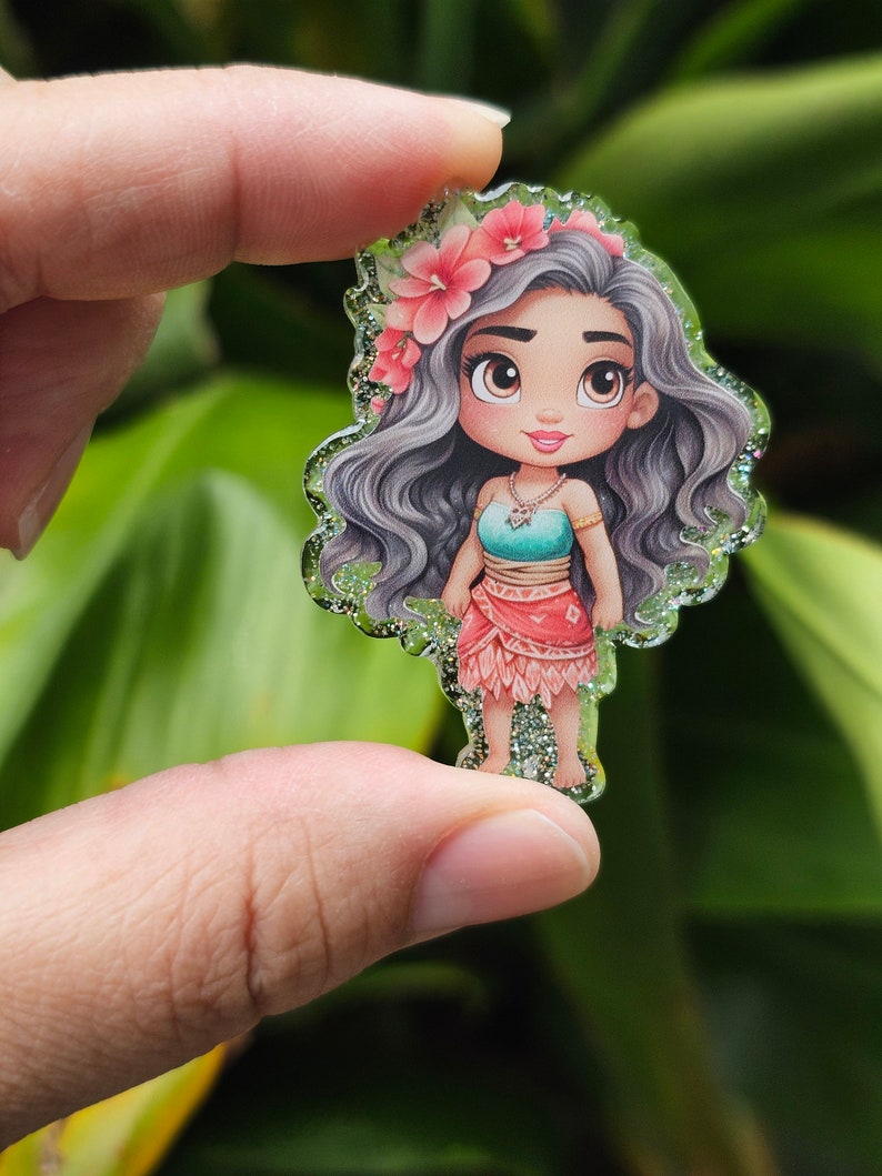 Hawaiian Girl Badge Reel, Heart of Tefiti Name Tag Holder, Moana ID Tag ...