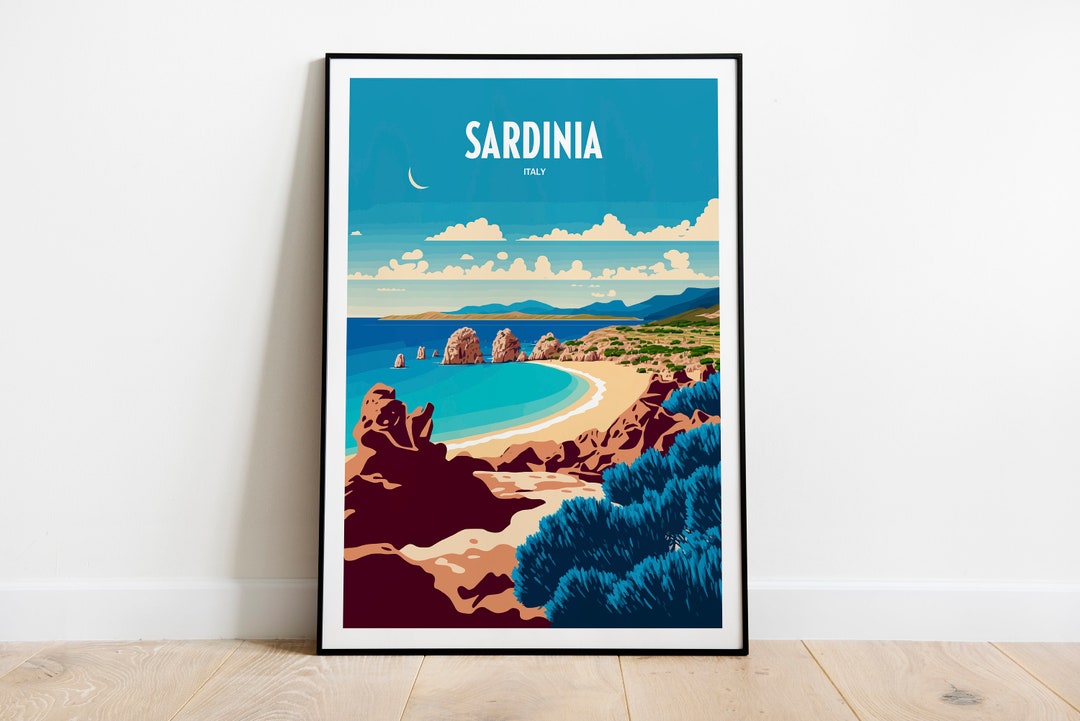 Sardinia Italy Travel Print | Sardinia Island Travel Art | Sardinia ...