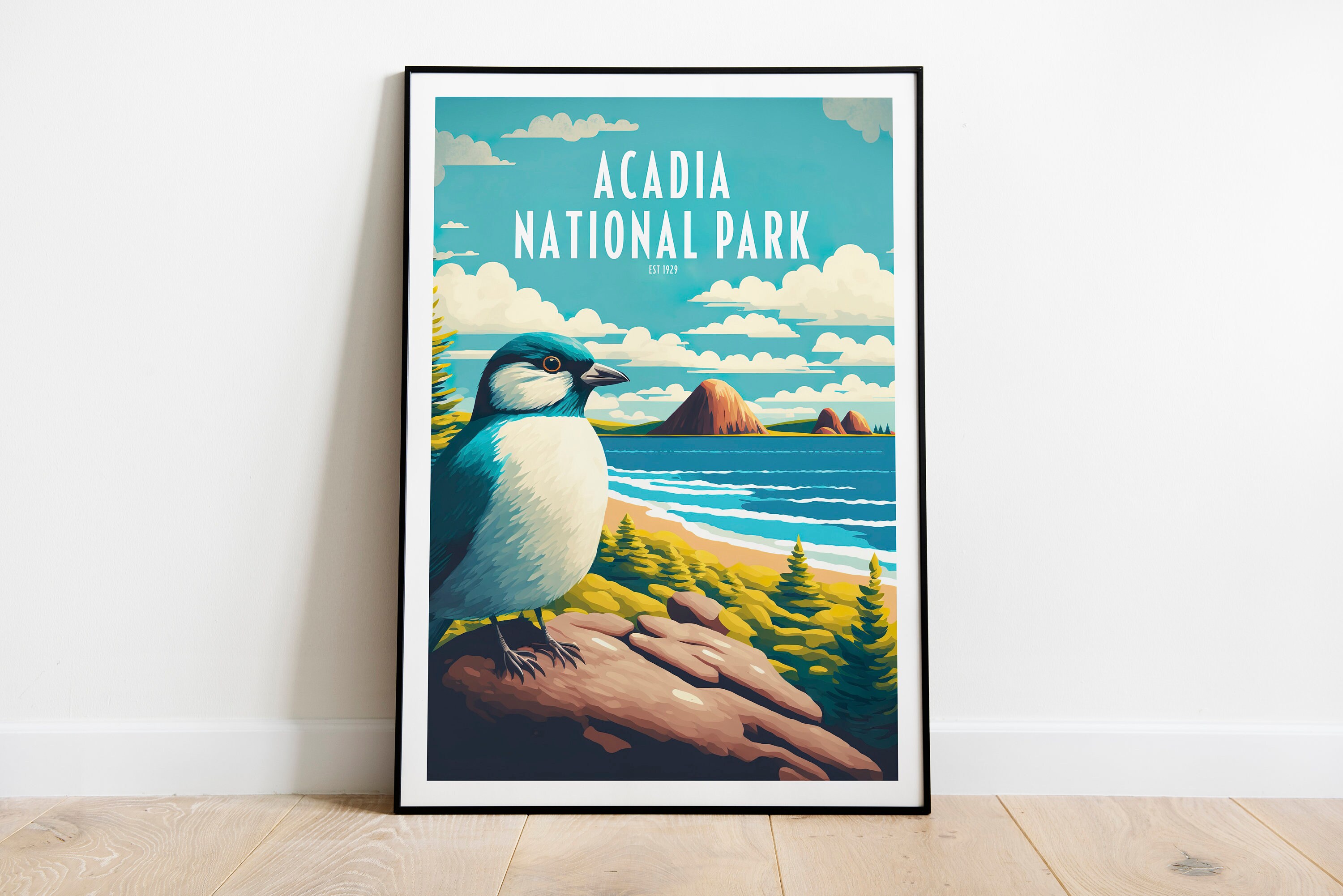 Acadia National Park Travel Print National Park Travel Art Acadia ...