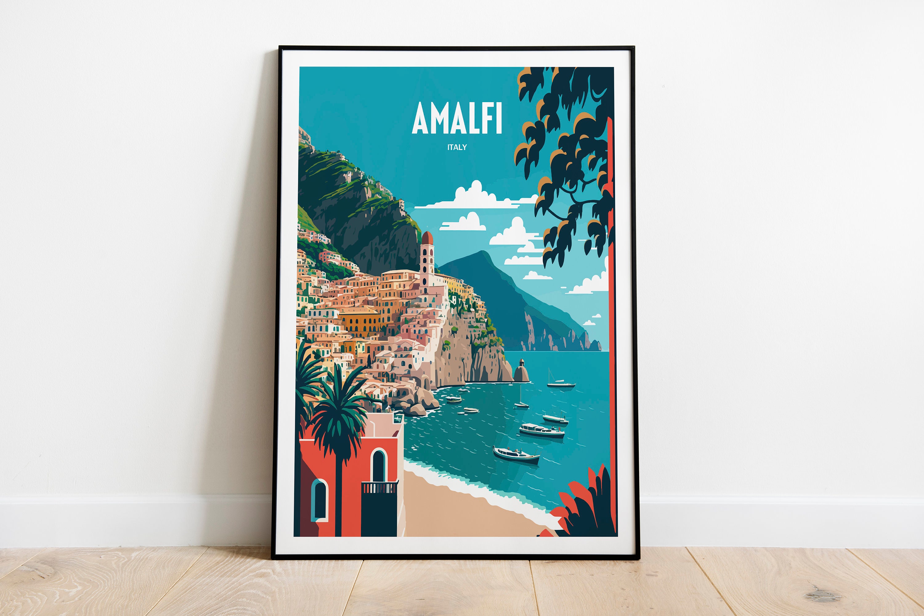 Amalfi Coast Travel Print Italy Coast Travel Poster Amalfi - Etsy