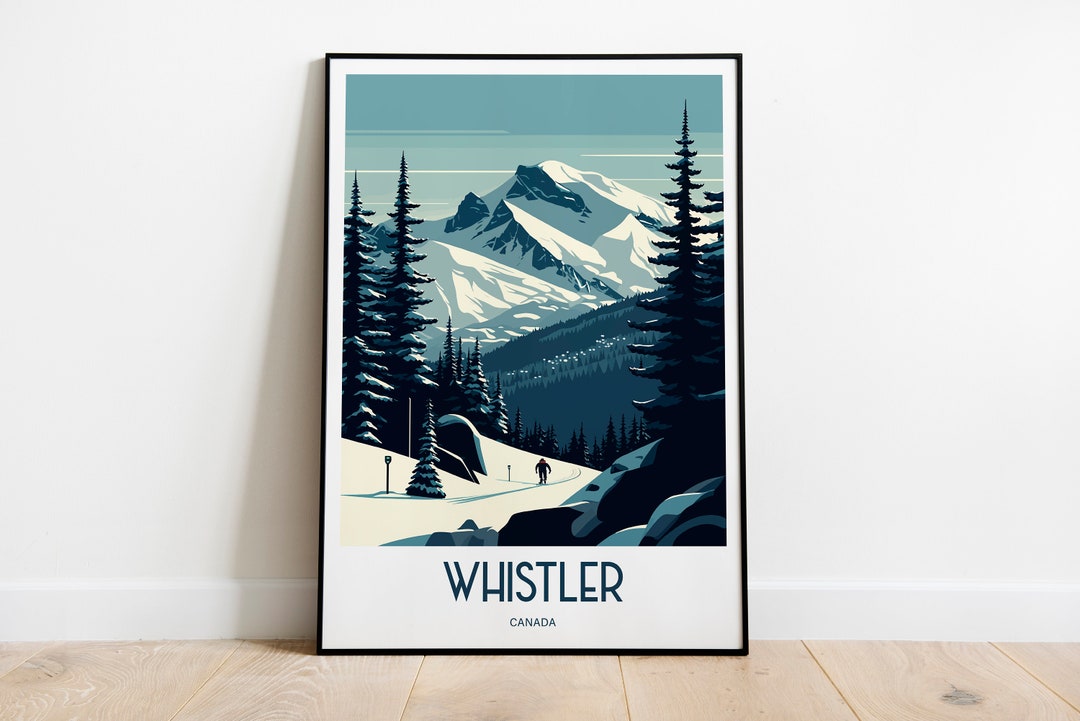 Whistler Ski Travel Print Poster Housewarming Whistler Ski Gift Ski ...