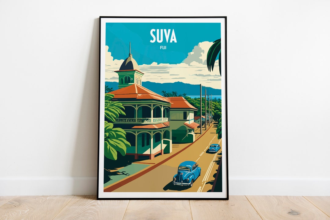 Suva Travel Print Wall Art Suva Fiji Travel Poster Gift for Suva Fiji ...