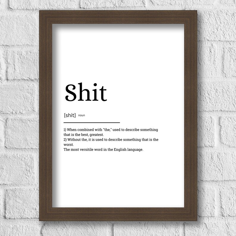 Swear Word Definition Print, Wall Art Prints, Quote Print, Wall Decor ...