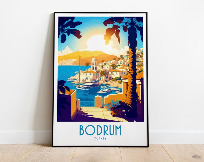 Bodrum Travel Poster, Bodrum Peninsula Poster, Turkey Poster, Bodrum ...