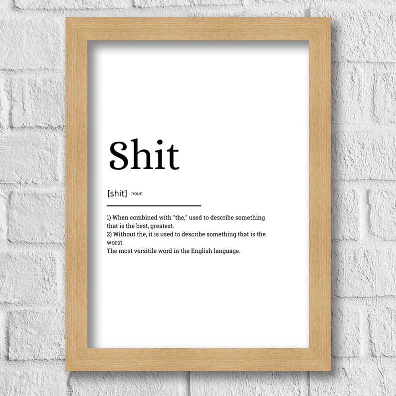 Swear Word Definition Print, Wall Art Prints, Quote Print, Wall Decor ...