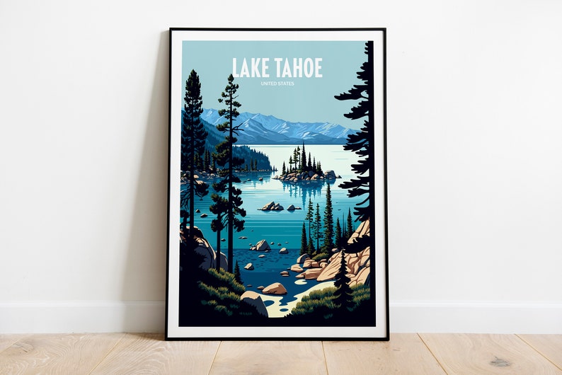 Lake Tahoe Print Lake Tahoe Poster Lake Tahoe Wall Art - Etsy