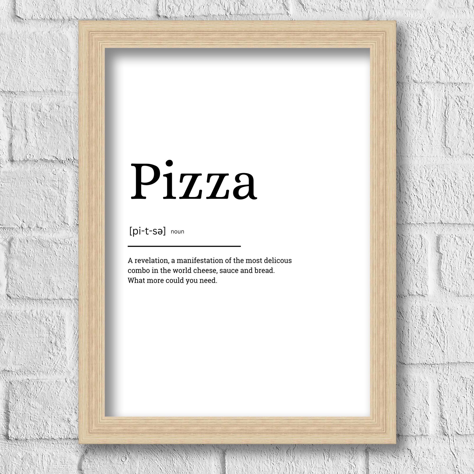 Pizza Definition Print Wall Art Prints Quote Print Wall - Etsy UK