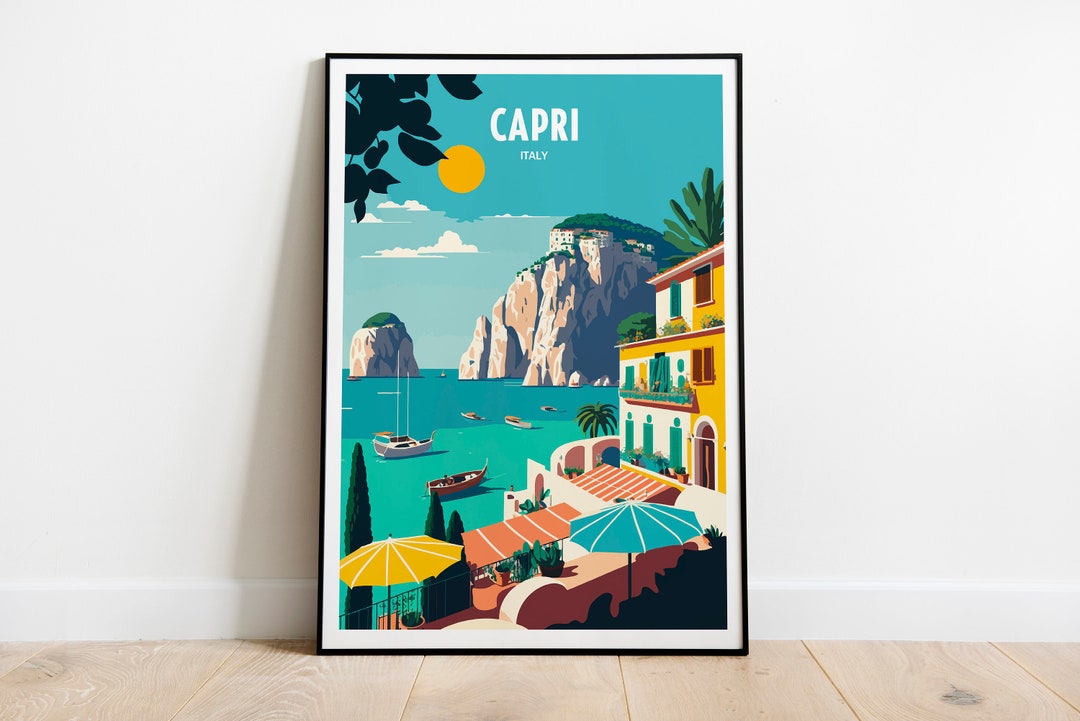 Capri Travel Print Wall Art Capri Wall Hanging Home Decoration Capri ...