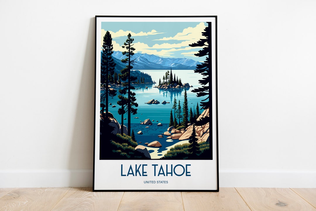 Lake Tahoe Print Lake Tahoe Poster Lake Tahoe Wall Art Lake Tahoe Lake ...