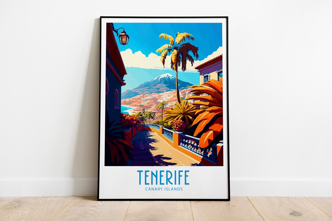 Tenerife Travel Print Wall Art Tenerife Spain Wall Hanging Home ...