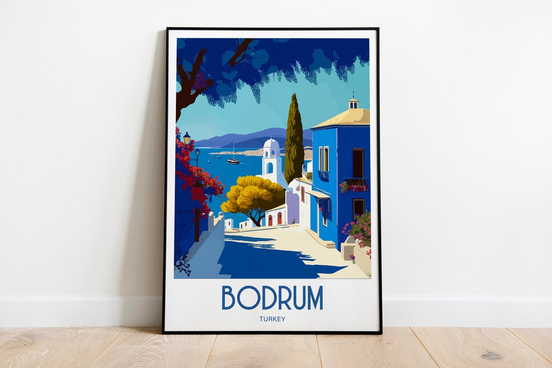 Bodrum Turkey Travel Print Wall Art Bodrum Travel Poster Gift for ...