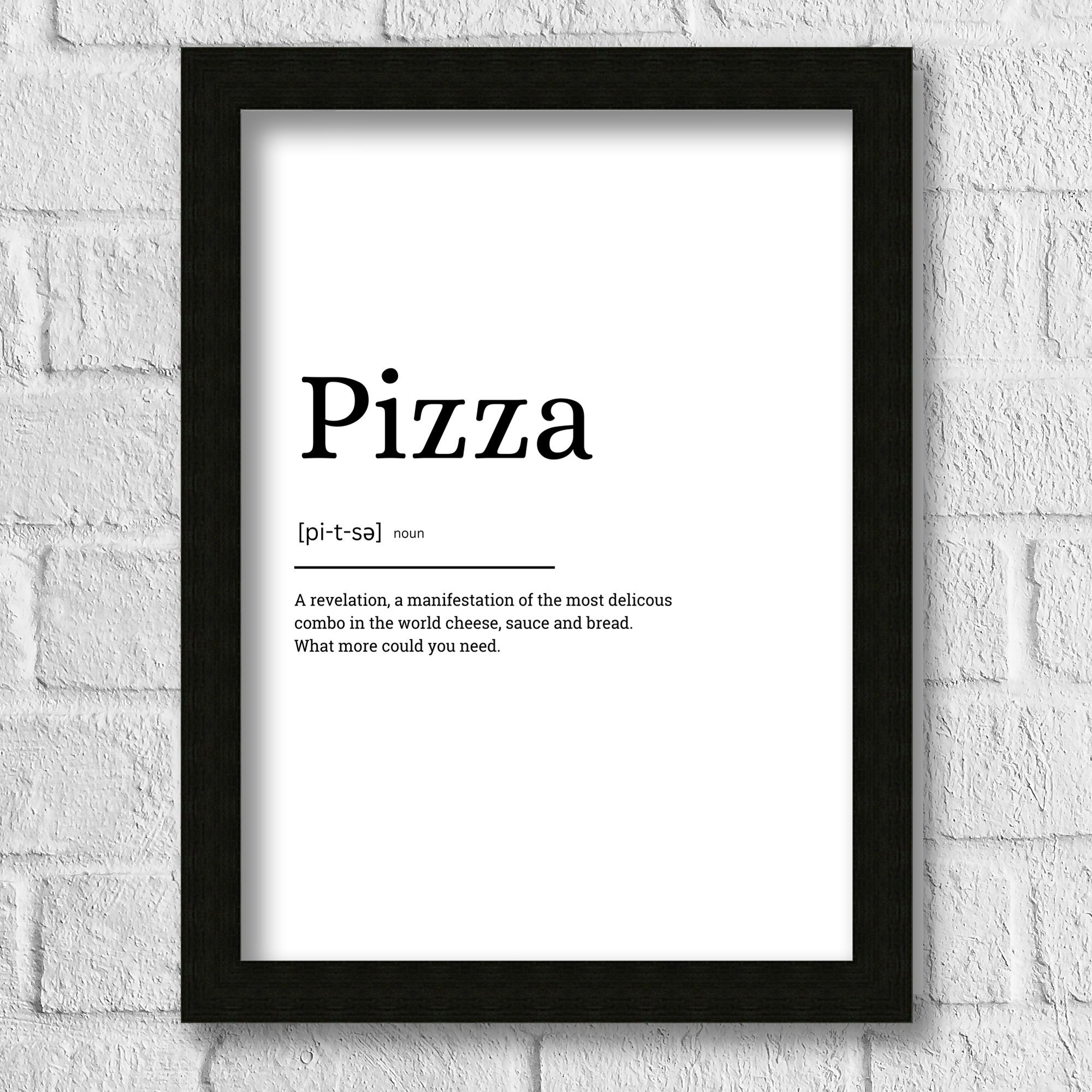 Pizza Definition Print, Wall Art Prints, Quote Print, Wall Decor ...