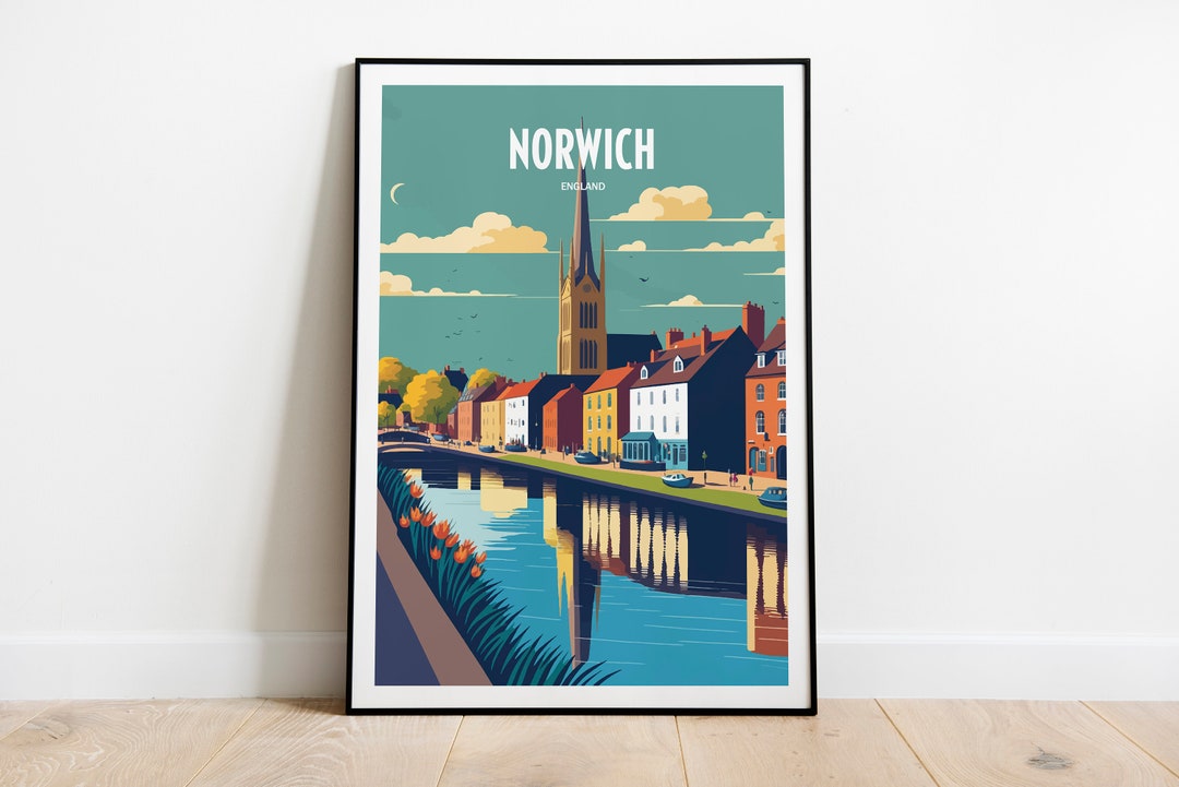 Norwich Kathedrale Reise Druck Norwich Reisekunst Englischer ...