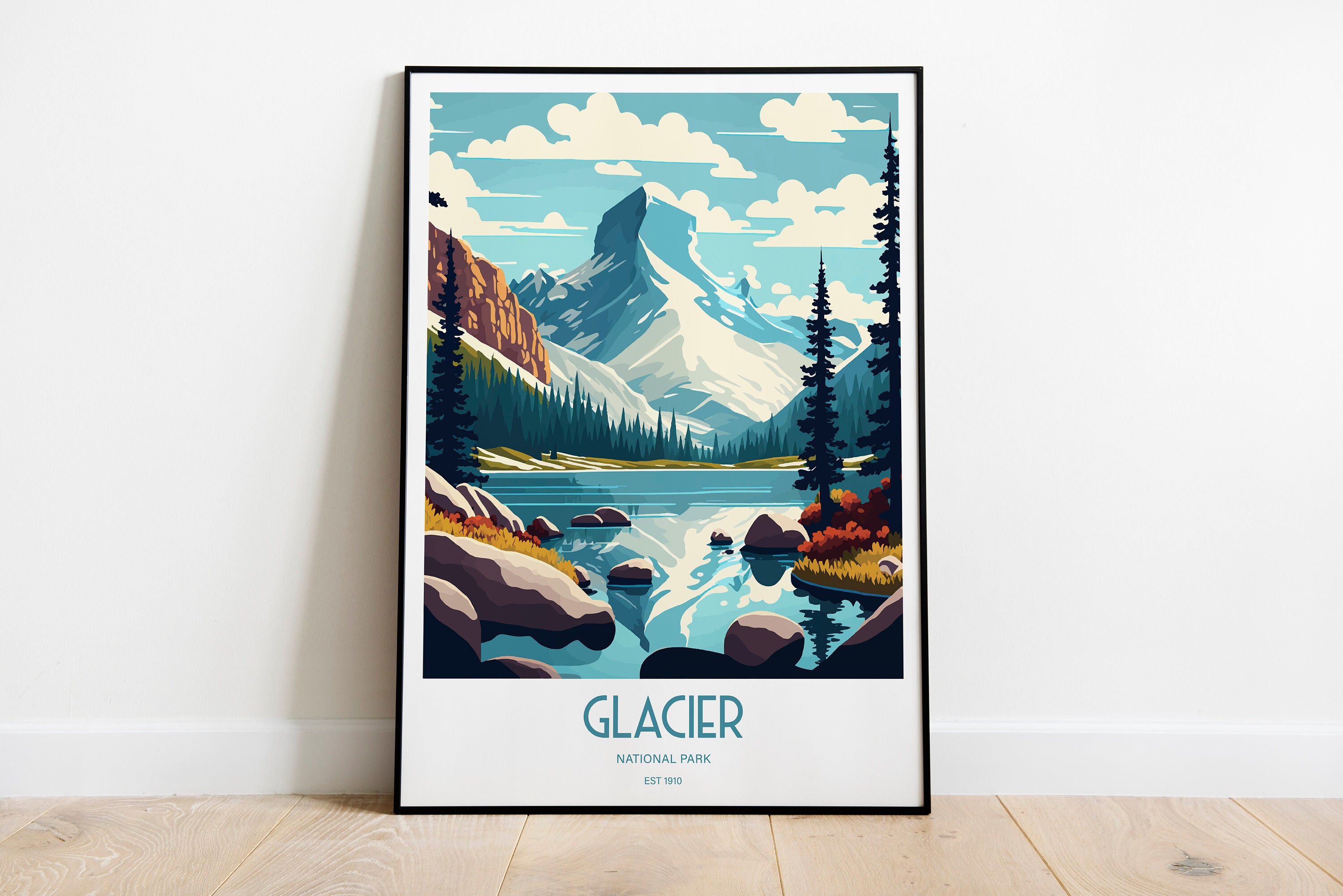 Glacier National Park Travel Print National Park Travel Art - Etsy