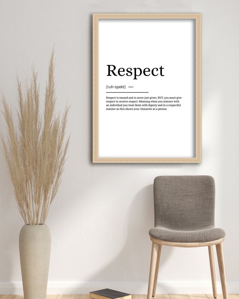 Respect Definition Print Wall Art Prints Quote Print Wall - Etsy
