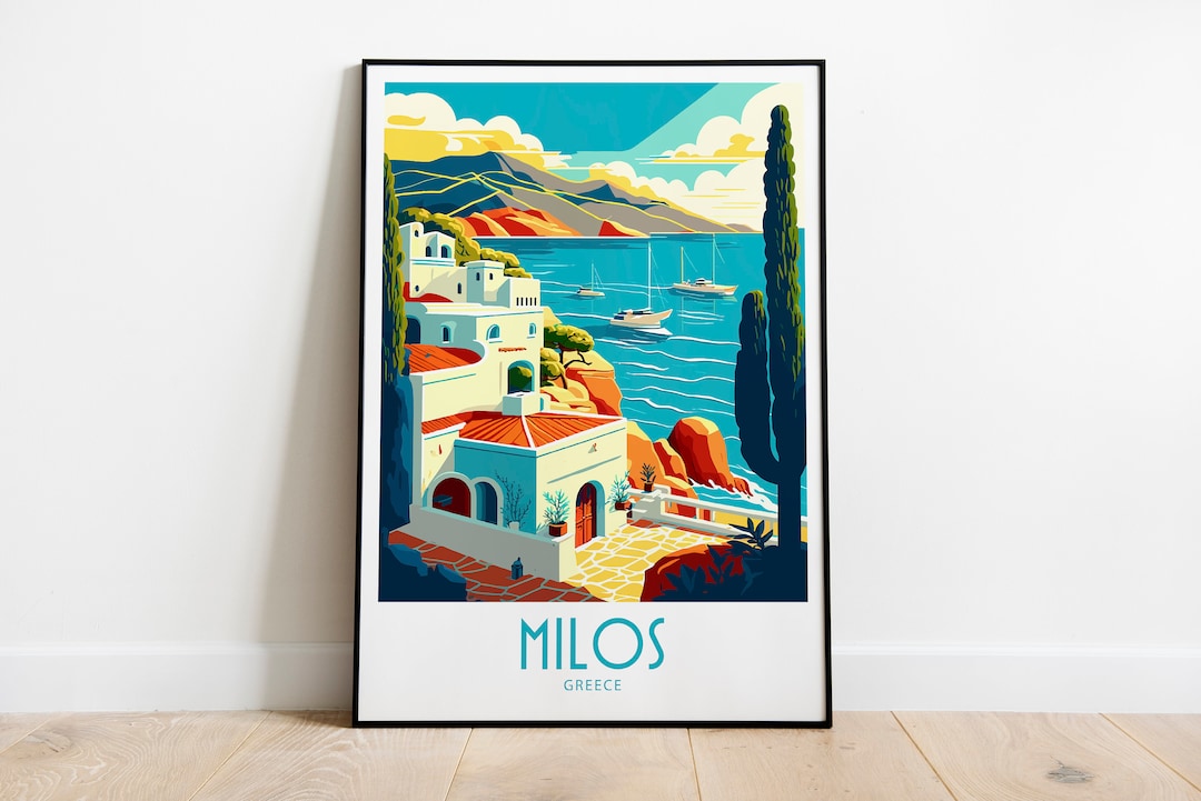 Milos Travel Print Wall Art Milos Greece Wall Hanging Home Decoration ...