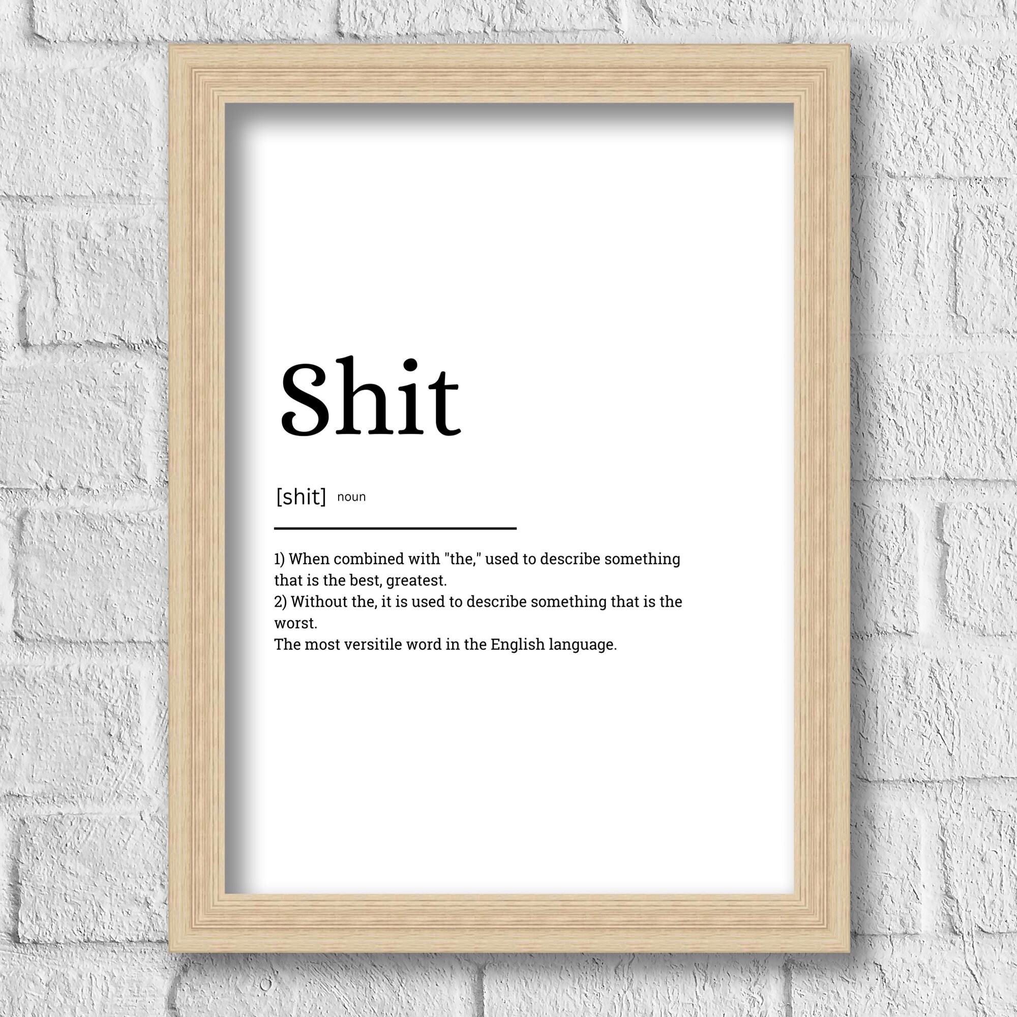 Swear Word Definition Print, Wall Art Prints, Quote Print, Wall Decor ...
