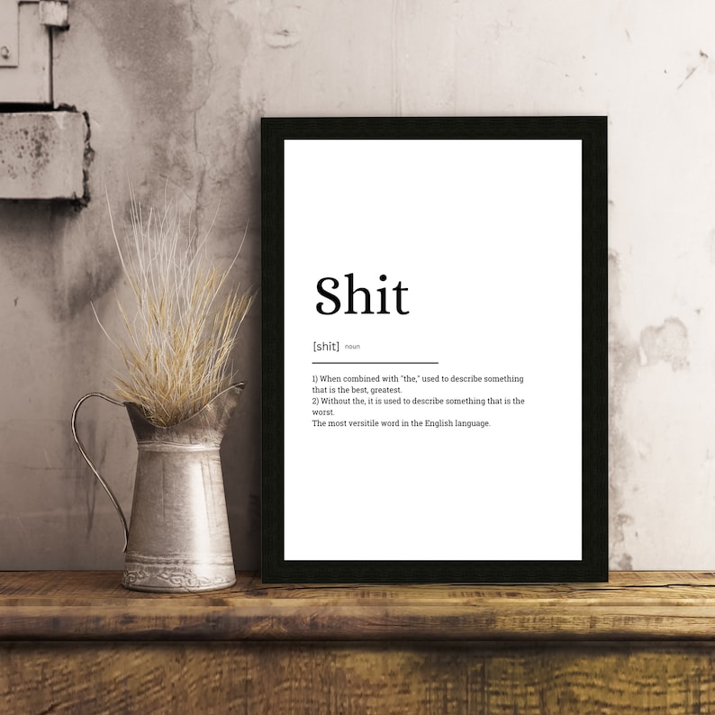 Swear Word Definition Print, Wall Art Prints, Quote Print, Wall Decor ...