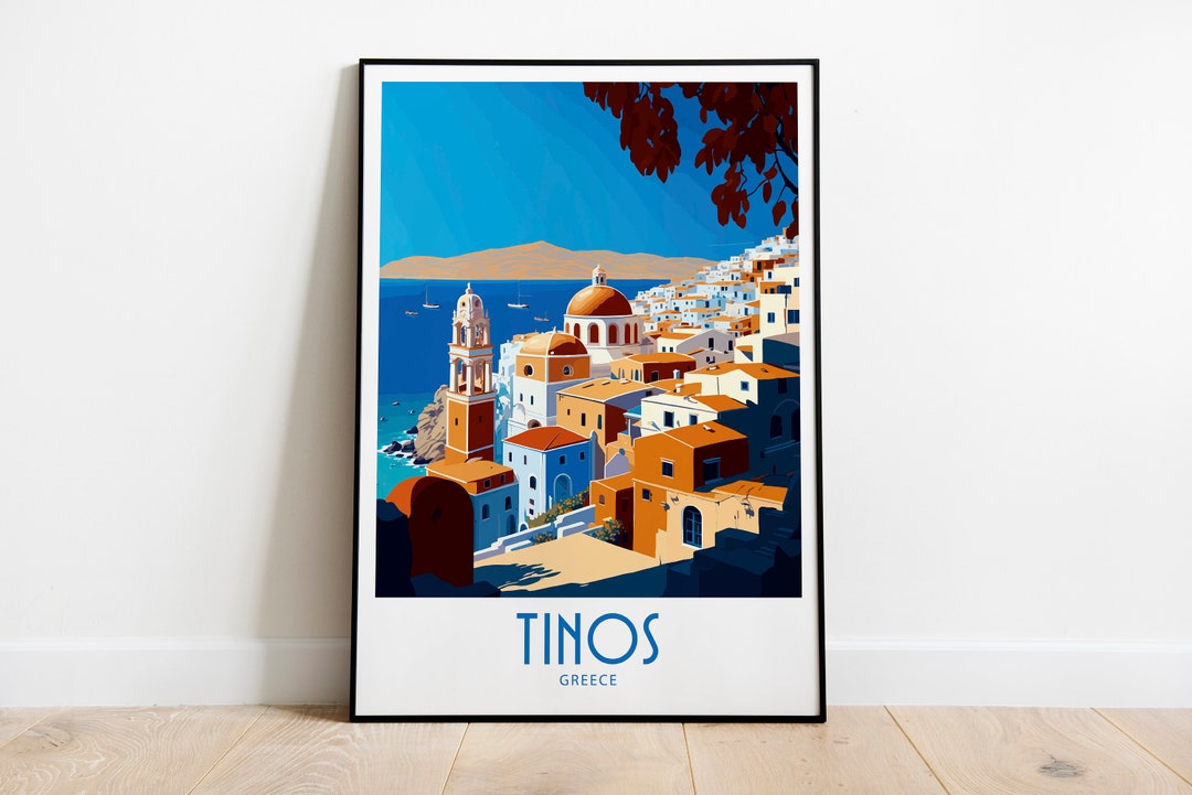 Tinos Town Travel Print Wall Art Tinos Greece Wall Hanging Home ...