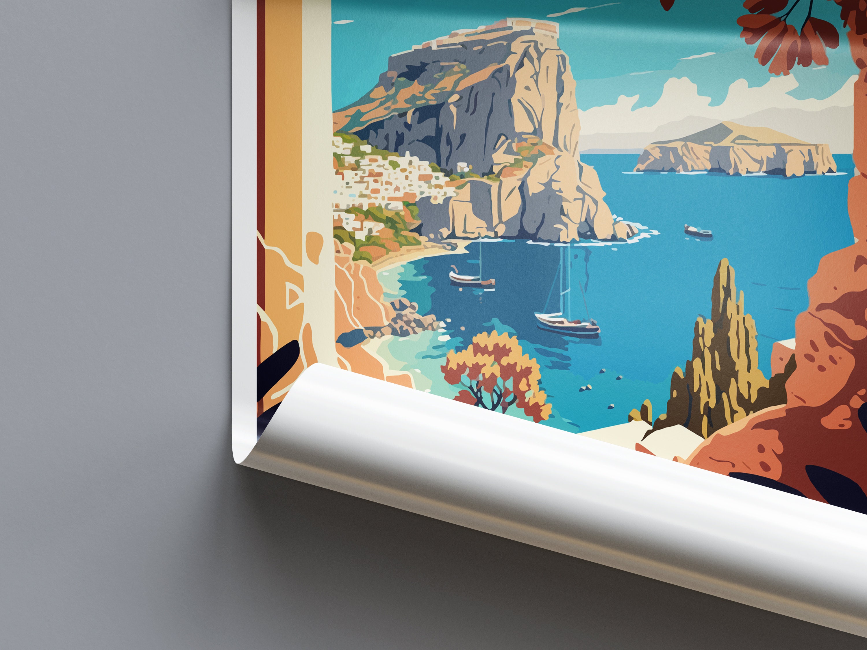 Lindos Print Lindos Rhodes Lindos Rhodes Rhodes Island - Etsy