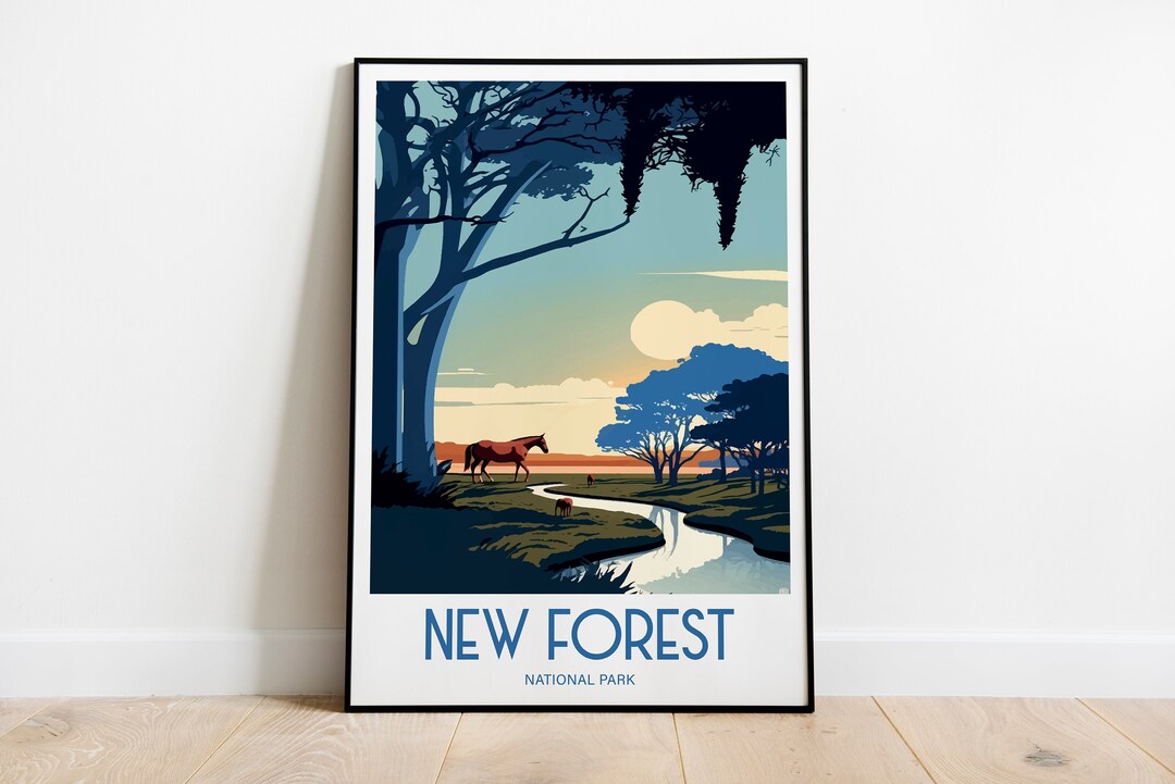 New Forest National Park Travel Poster for New Forest Birthday Gift for ...