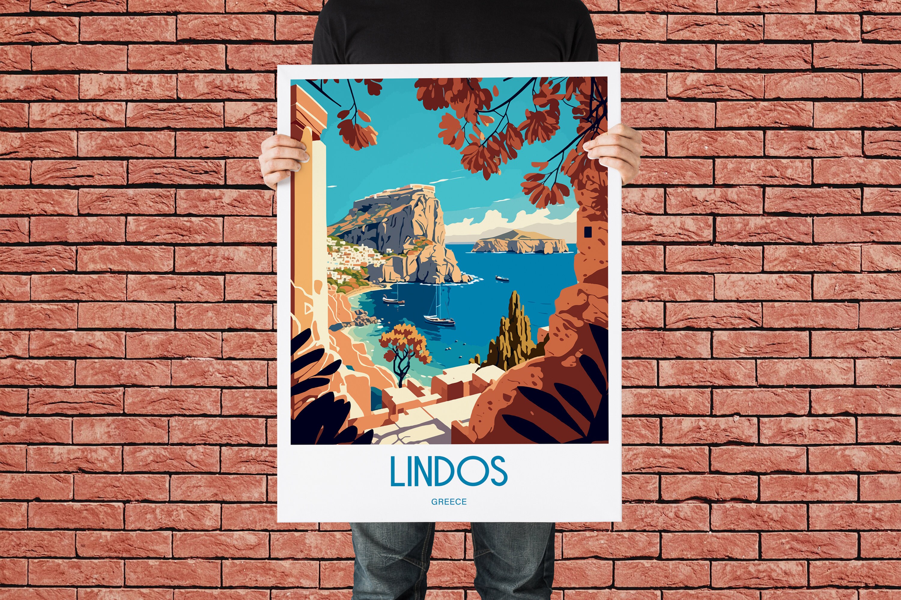 Lindos Print Lindos Rhodes Lindos Rhodes Rhodes Island - Etsy