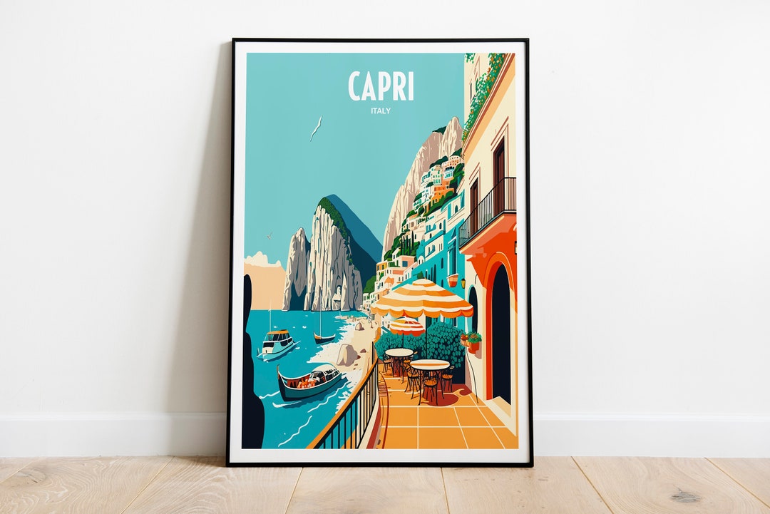 Capri Travel Print Wall Art Capri Wall Hanging Home Decoration Capri ...