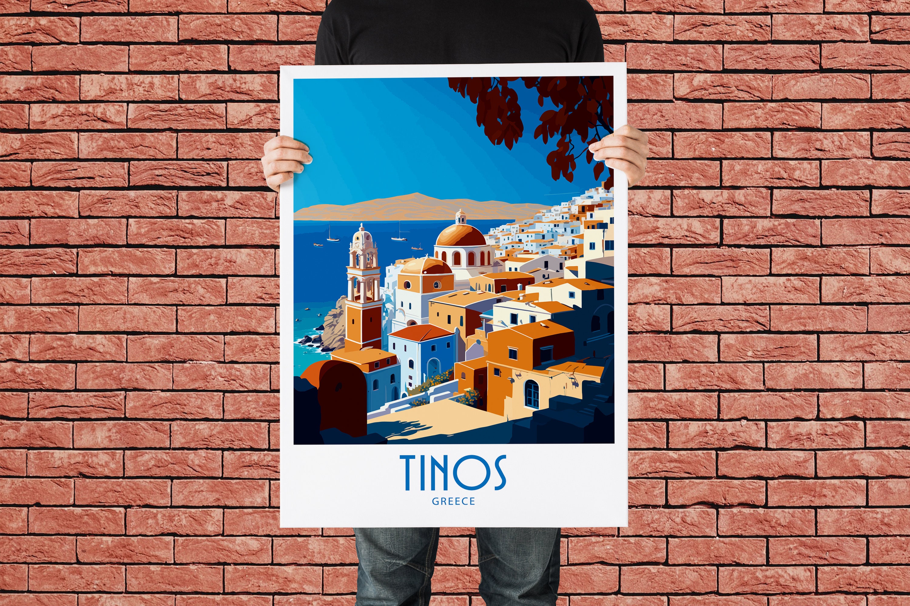 Tinos Town Travel Print Wall Art Tinos Greece Wall Hanging - Etsy