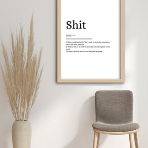 Swear Word Definition Print, Wall Art Prints, Quote Print, Wall Decor ...