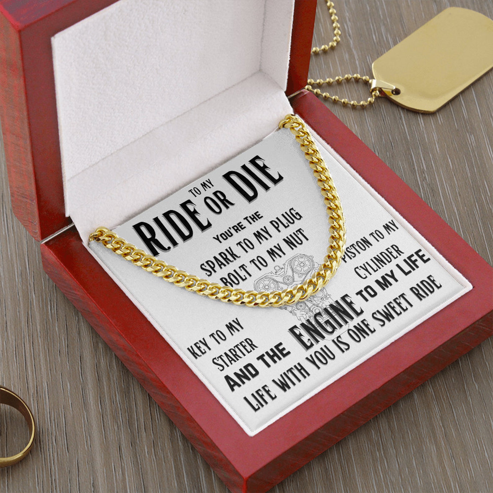 Ride or Die Necklace –romantic Mechanic or Biker Gift for Boyfriend or ...