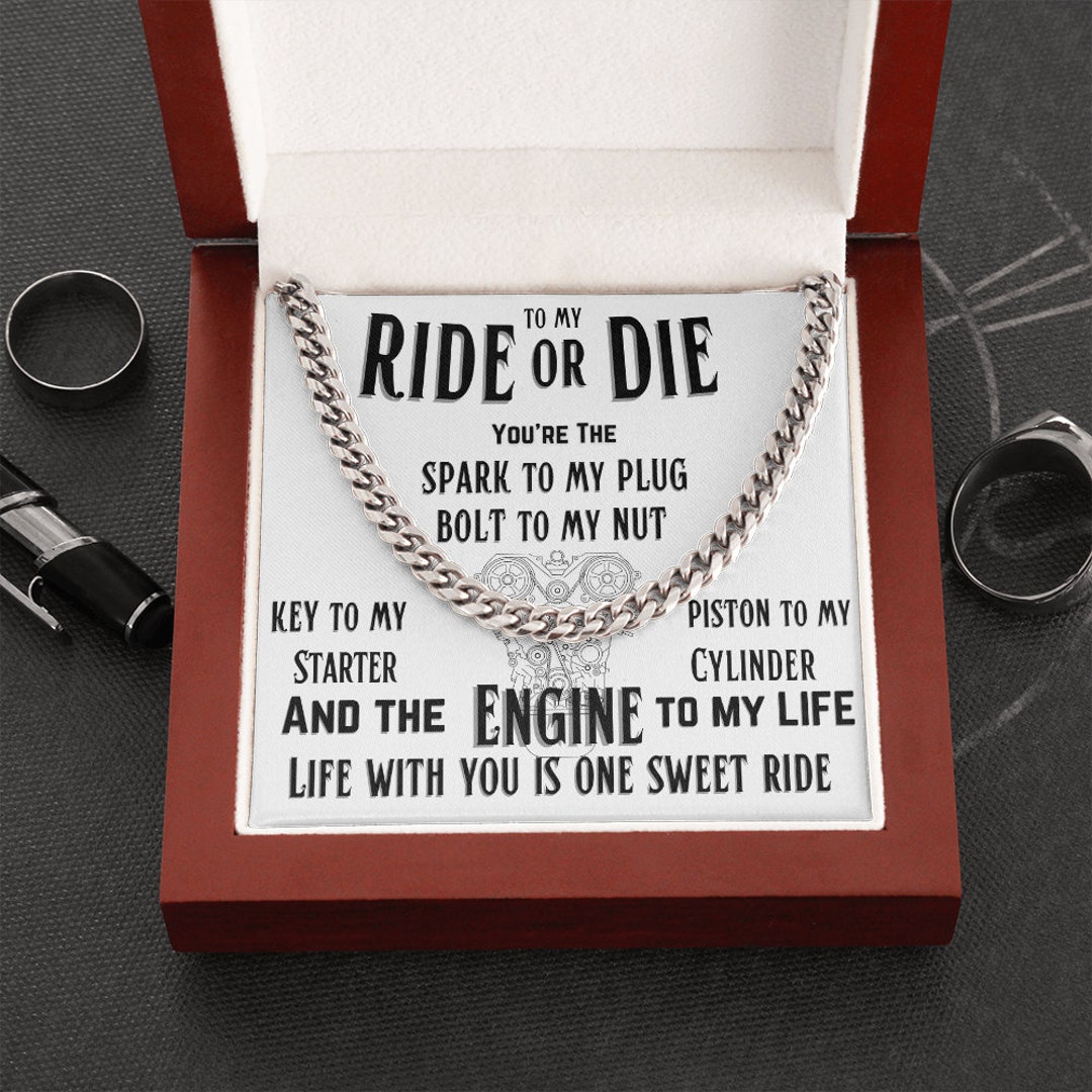Ride or Die Necklace –romantic Mechanic or Biker Gift for Boyfriend or ...