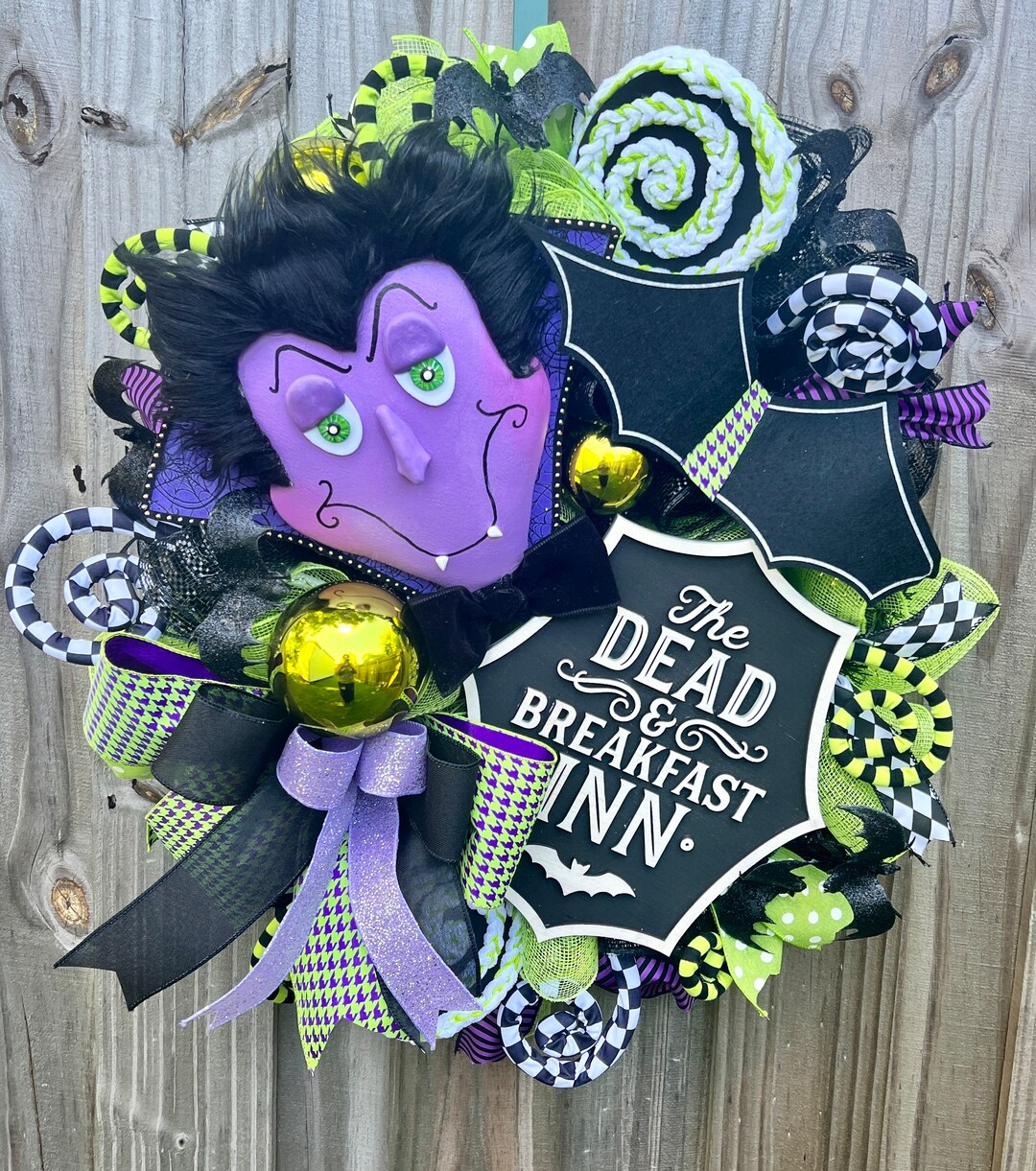 Halloween Wreath for Front Door Vampire Door Hanger Whimsical Halloween ...