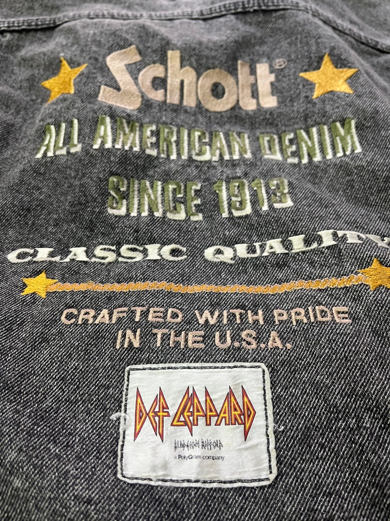 Very Rare Vintage SCHOTT X DEF LEPPARD Denim Jacket Bludgeon - Etsy