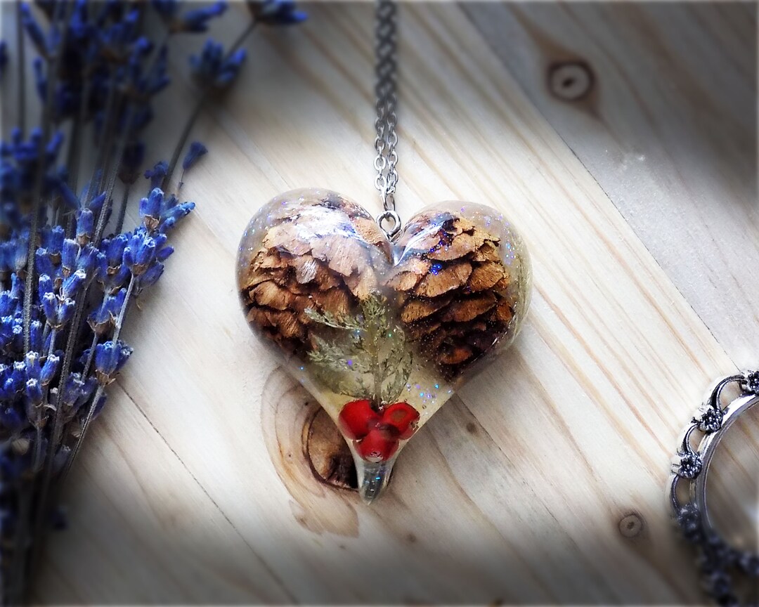 Pine Cones Heart, Conifer Pine, Cone Necklace, Nature Jewelry ...